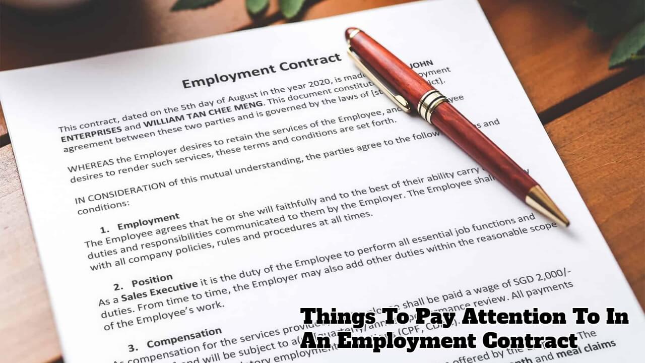 Things To Pay Attention To In An Employment Contract - SuccessYeti